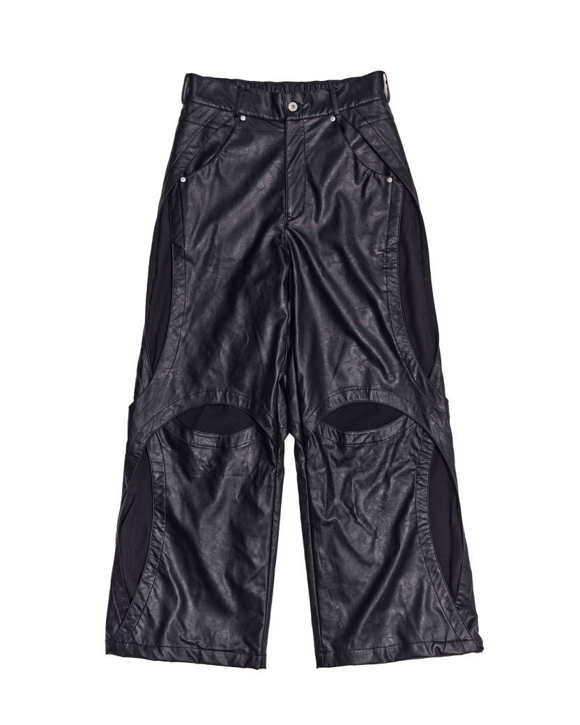 Black petal cross leather pants – shalou