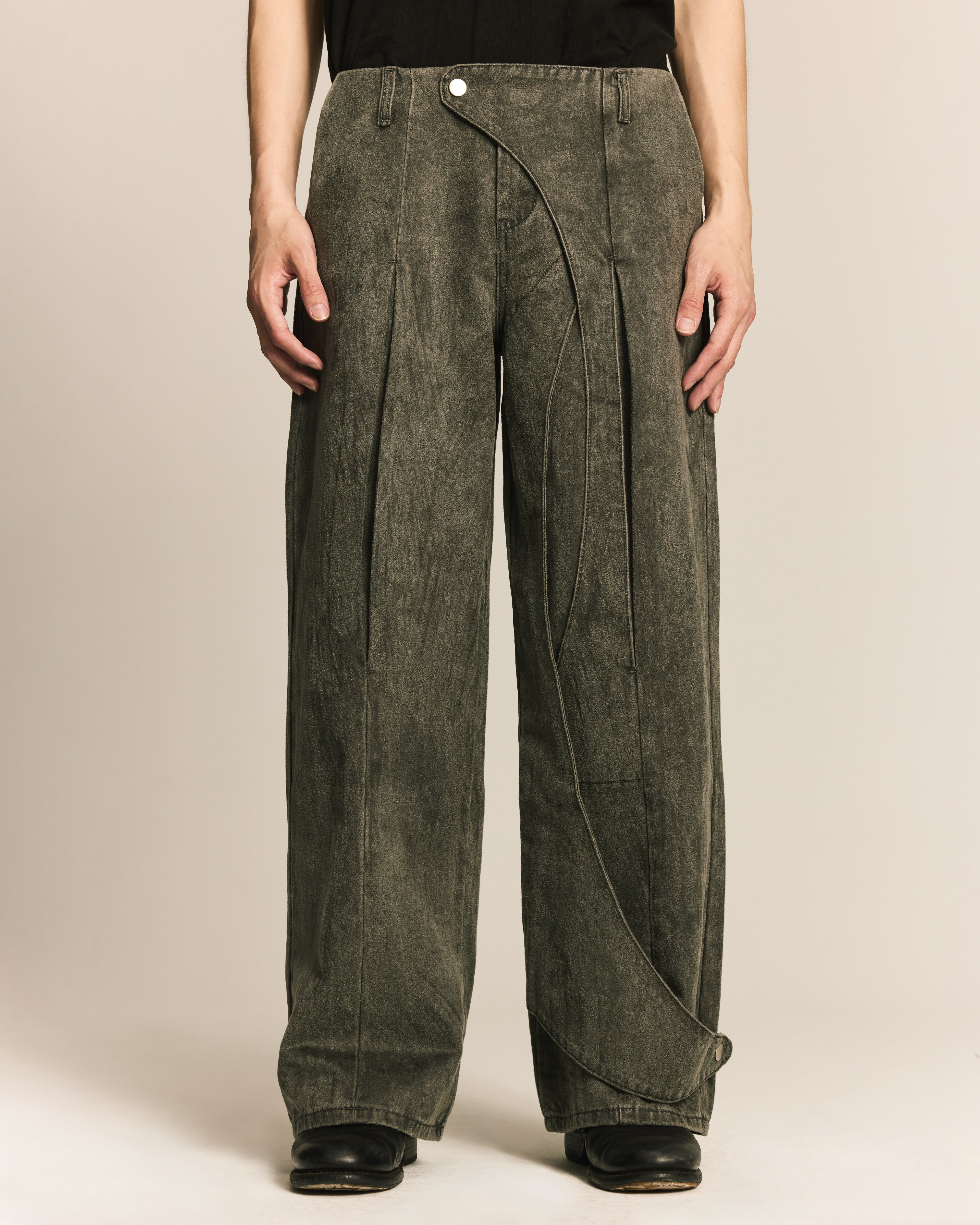 Grey Spiral Brushed Pants – shalou